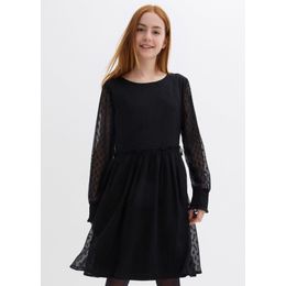 bonprix Festliches M&auml;dchen Kleid, schwarz, Gr.140, Festliches M&auml;dchen Kleid in tollen Farben