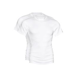 Unterziehshirt Mey "Noblesse", Herren, Gr. 6/L, N-Gr, wei&szlig;, Obermaterial: 100% Baumwolle, k&ouml;rpernah, Rundhals, Unterhemden, ohne Seitenn&auml;hte, Feinripp, Rundhalsausschnitt, Kurzarm, atmungsaktiv