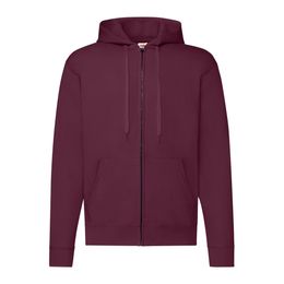 Fruit of the Loom - "Classic" Kapuzenpullover, Mit Rei&szlig;verschluss f&uuml;r Herren (Burgunderrot)