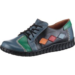 Gemini Damen Schn&uuml;rschuh mit seitlichem Rei&szlig;verschluss jeansblau-schwarz, Gr&ouml;&szlig;e 42