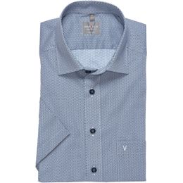Kurzarmhemd MARVELIS, Herren, Gr. 40, N-Gr, bleu, Web, Obermaterial: 100% Baumwolle, comfort fit normal, Hemden, B&uuml;gelfrei, comfort fit, Businesshemd, Minimal Print