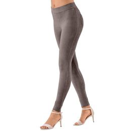 Lascana Leggings grau Gr. 32/34 f&uuml;r Damen. Mit Metalllabel. Figurbetont