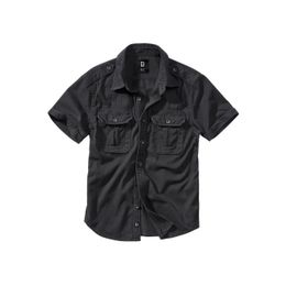 Langarmhemd Brandit "Brandit Herren Vintage Shirt shortsleeve", Herren, Gr. 4XL, US-Gr&ouml;&szlig;en, schwarz, 100% Baumwolle, unifarben, normal, Hemden