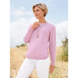 Strickpullover Casual Looks "Langarm-Pullover", Damen, Gr. 36, ros&eacute;, 50% Baumwolle, 50% Polyacryl, unifarben, Pullover Strickpullover