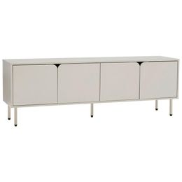 Xora Lowboard, Seidengrau, Metall, Holzwerkstoff, 2 F&auml;cher, 160x55x40 cm, Wohnzimmer, Wohnw&auml;nde, Lowboards