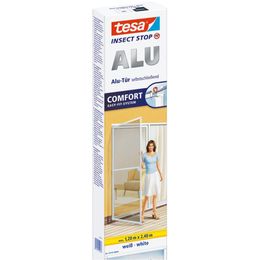 Insektenschutz-T&uuml;r Tesa "Aluminium Rahmen Fliegengitter f&uuml;r T&uuml;ren XL & Clear View - 120x240cm", schwarz (rahmen: wei&szlig; gewebe: schwarz), B:120cm H:240cm, Insektenschutzgitter, einfache Montage