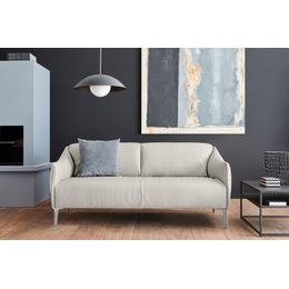 2,5-Sitzer W.Schillig "sally Designsofa, Loungesofa, bequem, schmale Armlehnen, Breite 194cm", wei&szlig; (wei&szlig; z59), B:194cm H:78cm T:84cm, Longlife Xtra-Leder Z59: Glattleder mit modischer Pr&auml;gung. Hautst&auml;rke 0, 9 - 1, 1 mm., Sofas, mit Metall-Winkelf&uuml;&szlig;en in Chrom gl&auml;nzend, Breite 194 cm