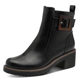 Stiefelette Marco Tozzi, Damen, Gr. 40, schwarz, Lederimitat, unifarben, Schuhe Stiefelette, Blockabstz, Herbstboots in veganer Verarbeitung