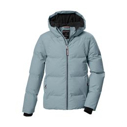 Steppjacke Killtec "KOW 357 GRLS QLTD JCKT", Kinder, Gr. 128, graublau, Obermaterial: 100% Polyester.Futter: 100% Polyester.Futter 2:.F&uuml;llung 1: 100% Polyester/ F&uuml;llung 2:, Jacken Steppjacke, Wasserabweisende M&auml;dchenjacke mit Kapuze, atmungsaktiv, warm