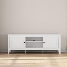 TV-Board OTTO HOME "Avelin", wei&szlig;, B:150cm H:55cm T:40cm, ABS-Kunststoff, Holzwerkstoff, MDF, Melamin, Sideboards, TV-Board, Melaminoberfl&auml;che, schwarze Metallgriffe, Breite 150 cm