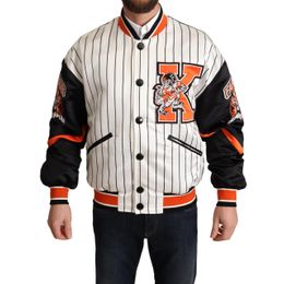 Dolce & Gabbana Dolce & Gabbana Regal Lion Bomberjacke in Herren Wei&szlig;