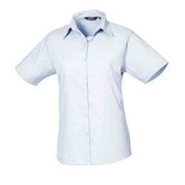 Premier - Bluse f&uuml;r Damen kurz&auml;rmlig (Hellblau)