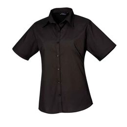Premier - Bluse f&uuml;r Damen kurz&auml;rmlig (Schwarz)