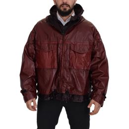 Dolce & Gabbana Dolce & Gabbana Bordeaux Baumwoll-Hoodie mit durchgehendem Rei&szlig;verschluss f&uuml;r Herren