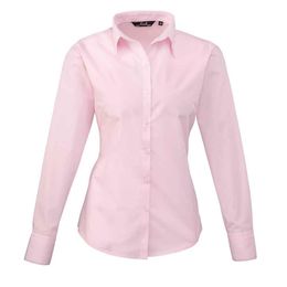 Premier - Hemd f&uuml;r Damen Lang&auml;rmlig (Pink)