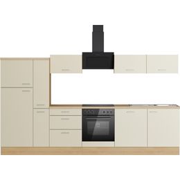 K&uuml;chenzeile KOCHSTATION "KS-Sion", k&uuml;che: natur, korpus: eichefarben, arbeitsplatte: eichefarben hell, B:330cm H:186cm T:60cm, Komplettk&uuml;chen-Sets, K&uuml;chenzeile, Breite 330 cm, neue Technik: OPTIsnap, wahlweise mit E-Ger&auml;ten