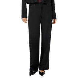 Stoffhose QS, Damen, Gr. 42, L&auml;nge 30, grau, schwarz, Twill, Obermaterial: 73% Polyester, 20% Viskose, 7% Elasthan, unifarben, regular fit lang, Hosen Stoffhose, mit Strechanteil