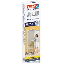 Insektenschutz-T&uuml;r Tesa "Aluminium Rahmen Fliegengitter f&uuml;r T&uuml;ren XL & Clear View - 120x240cm", grau (rahmen: anthrazit gewebe: schwarz), B:120cm H:240cm, Insektenschutzgitter, einfache Montage