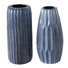 Boltze Vasen Set Aquarel 2er 26 cm, &Oslash; 11 cm, Blau skandinavische Deko Online Shop