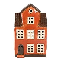 Det Gamle Apotek Lichthaus Keramikhaus altes Stadthaus braun 14 x 10 x 22 cm skandinavische Deko Online Shop