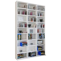 Mid.you Regal, Wei&szlig;, Holzwerkstoff, 24 F&auml;cher, 102x183x18 (23) cm, Wohnzimmer, Regale, B&uuml;cherregale