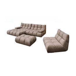 KAWOLA SITZGRUPPE VIVIEN 3ER SET Braun Velvet (1er-Set)