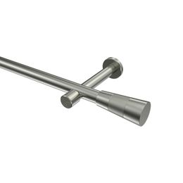 GARDINENSTANGE Prestige Tanara 400 cm (geteilt in 2 x 200 cm), 1-l&auml;ufig (ohne Ringe), 20 mm &Oslash; Edelstahl-Optik