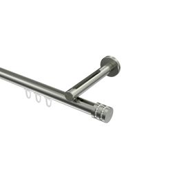 GARDINENSTANGE INNENLAUF Siteno Estana 300 cm (geteilt in 3 x 100 cm), 1-l&auml;ufig, 20 mm &Oslash; Edelstahl-Optik