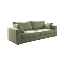KAWOLA SOFA AMINA Gr&uuml;n Flachgewebe