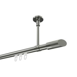 GARDINENSTANGE INNENLAUF Sonette Verano 200 cm, 1-l&auml;ufig, 20 mm &Oslash; Edelstahl-Optik