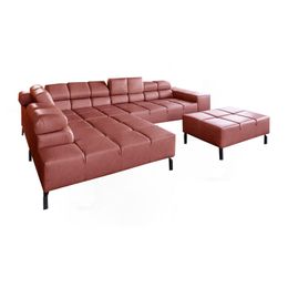 KAWOLA ECKSOFA NELSON Rot Leder Relaxfunktion