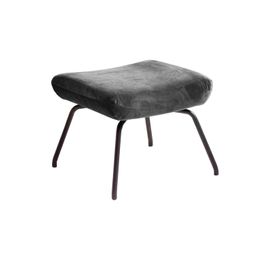 KAWOLA HOCKER LOTTE Grau Velvet