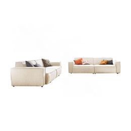 KAWOLA SITZGRUPPE SAMU Beige Webstoff (2er-Set)