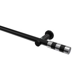 GARDINENSTANGE Platon Mavell 400 cm (geteilt in 2 x 200 cm), 1-l&auml;ufig (ohne Ringe), 20 mm &Oslash; Schwarz