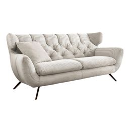 KAWOLA SOFA CHARME Cremewei&szlig; Cord