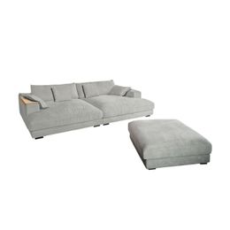 KAWOLA BIG SOFA-SET 7-TLG MADELINE Hellgrau Cord