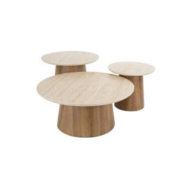KAWOLA COUCHTISCH PRETO 3ER SET Wei&szlig; Keramik