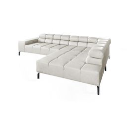 KAWOLA ECKSOFA NELSON Hellgrau Leder Relaxfunktion