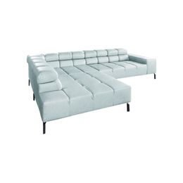 KAWOLA ECKSOFA NELSON Hellblau Leder