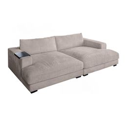 KAWOLA BIG SOFA XL MIT TABLETT MADELINE Taupe Cord