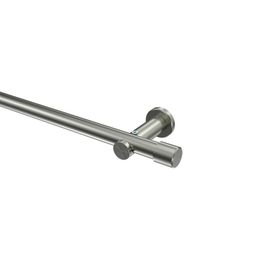 GARDINENSTANGE Platon Santo 600 cm (geteilt in 3 x 200 cm), 1-l&auml;ufig (ohne Ringe), 20 mm &Oslash; Edelstahl-Optik