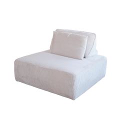 KAWOLA HOCKER MIT R&Uuml;CKENKISSEN WIOLO SOFT Hellgrau Cord