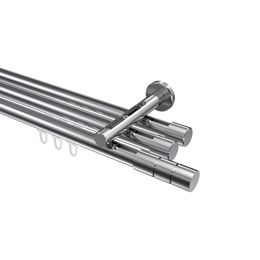 GARDINENSTANGE INNENLAUF Siteno Elanto 240 cm (geteilt in 2 x 120 cm), 3-l&auml;ufig, 20 mm &Oslash; Chrom
