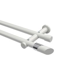 GARDINENSTANGE Platon Verano 160 cm, 2-l&auml;ufig (ohne Ringe), 20 mm &Oslash; Wei&szlig;