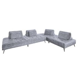 KAWOLA ECKSOFA WIOLO Grau Velvet