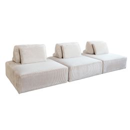 KAWOLA MODULSOFA WIOLO SOFT 3 MODULE 3 KISSEN Cremewei&szlig; Cord