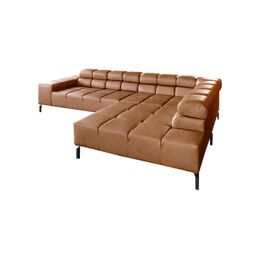 KAWOLA ECKSOFA NELSON Braun Leder Relaxfunktion