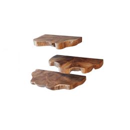 KAWOLA WANDREGAL KURA 3ER SET Holz Teakholz