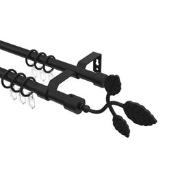 GARDINENSTANGE Olymp Alessia 200 cm, 2-l&auml;ufig, 16 mm &Oslash; Schwarz