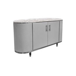 KAWOLA SIDEBOARD MARIA Grau Kunstleder, Marmor